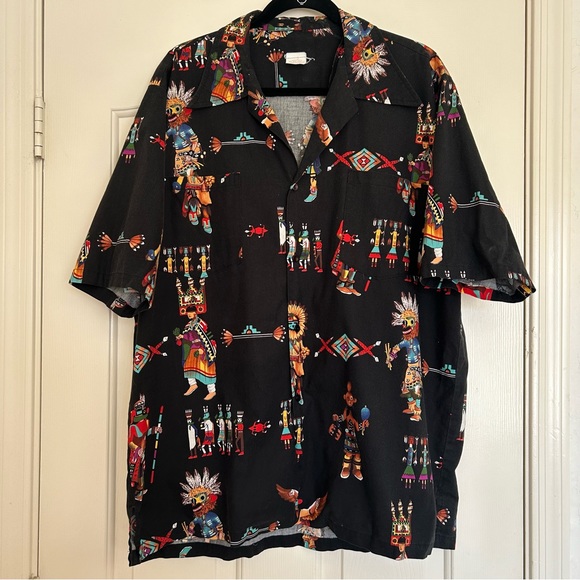 Shirts | Vintage 9s Hopi Kachina Dolls Southwestern Button Up Shirt ...